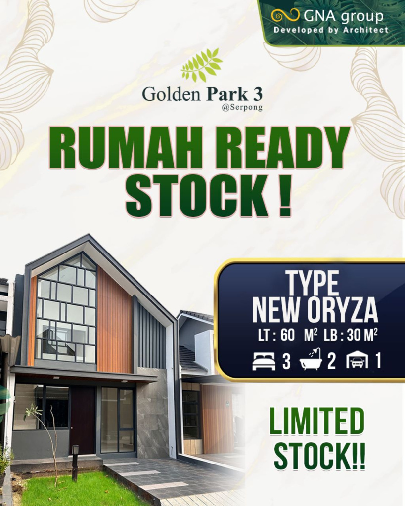 Golden Park 3 Official - Booking Rumah Keren 5 Juta Langsung Akad